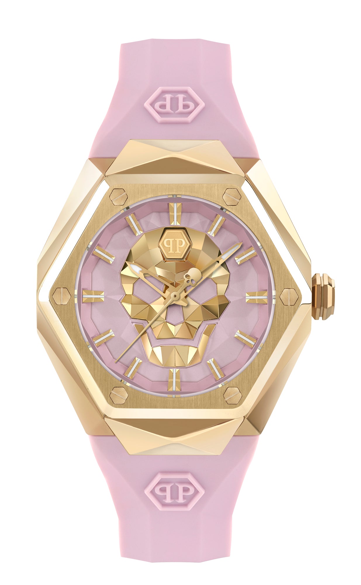 Philipp Plein The Skull Spikes Lady Pink Hexagonal Quartz Women Watch ...
