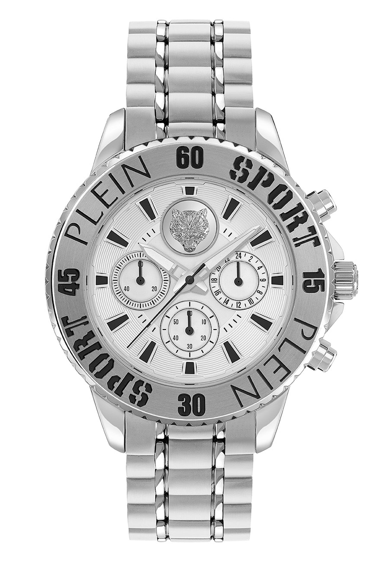 Plein Sport Glam Chrono Silver Tone Round Quartz Men Watch - PSMEA0424 ...