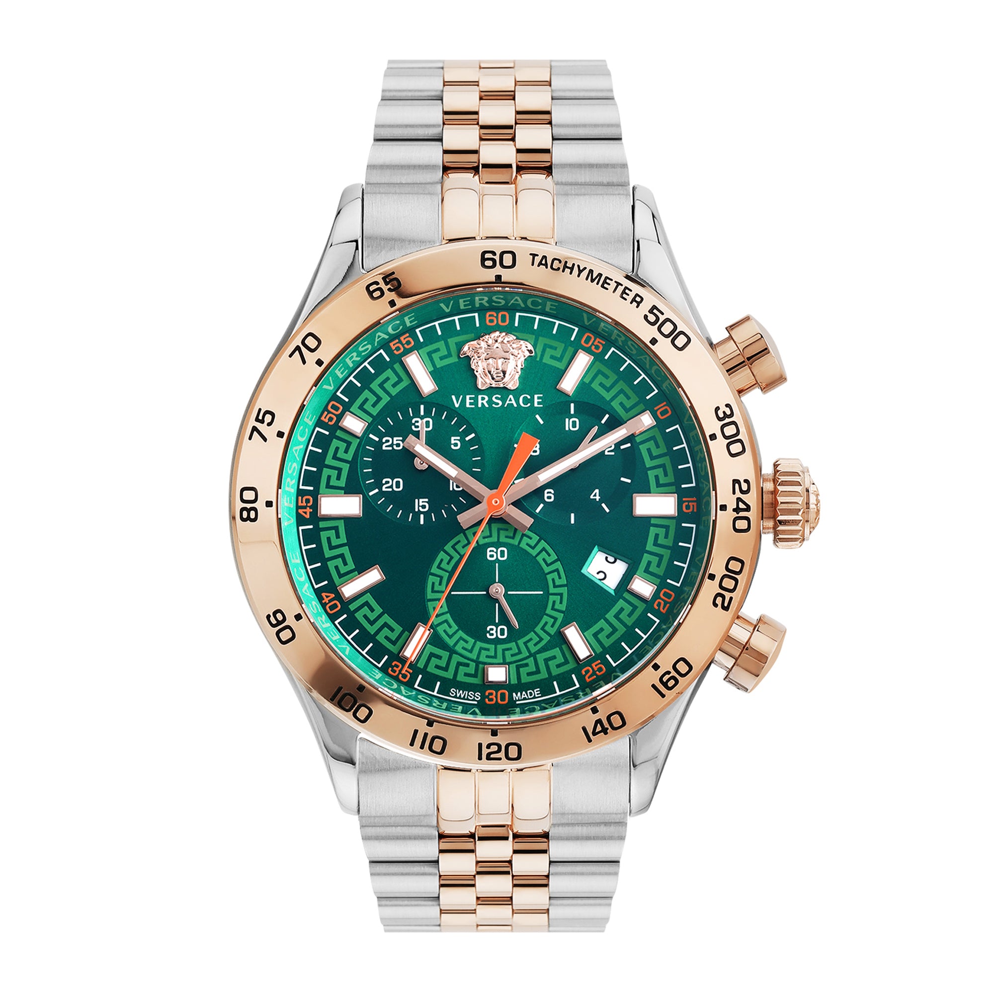 Versace Hellenyium Chr. Green Round Quartz Men Watch - VE2U00924 - At ...