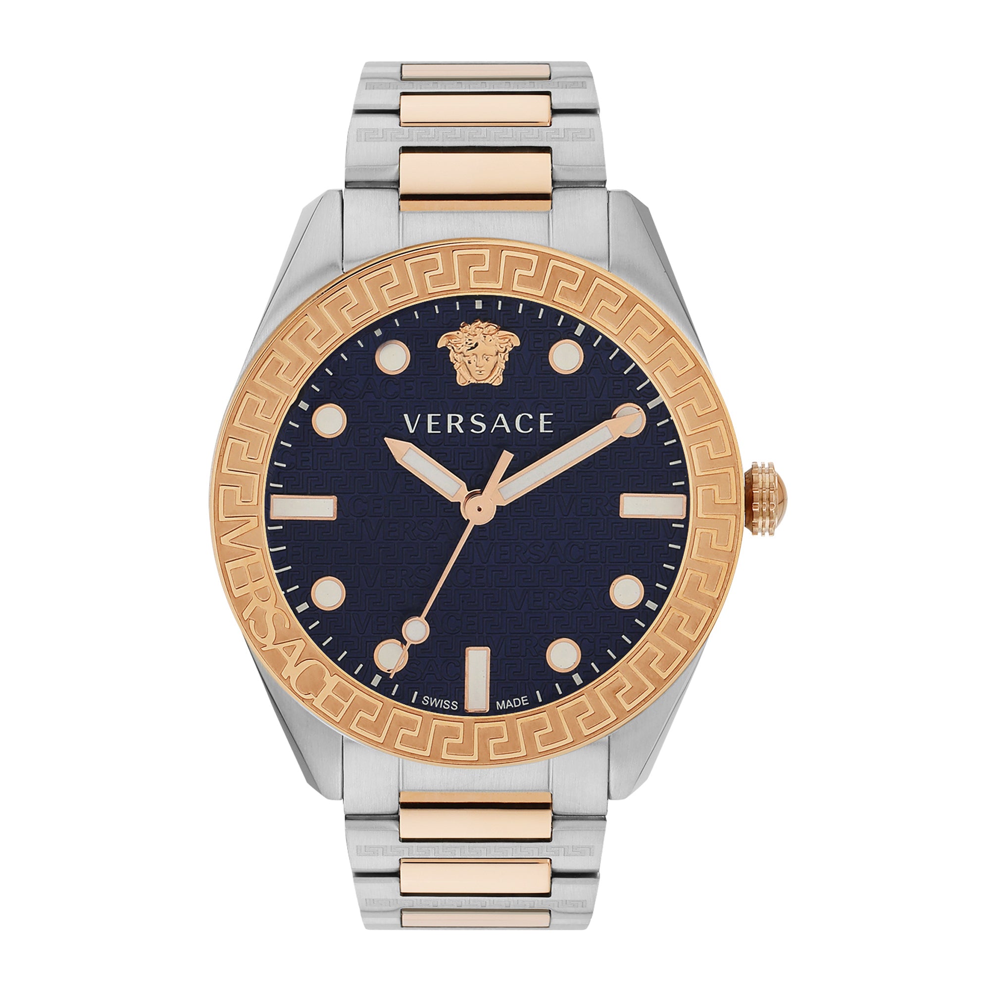 Versace Greca Dome Blue Round Quartz Men Watch - VE2T00724 - At JUST ...