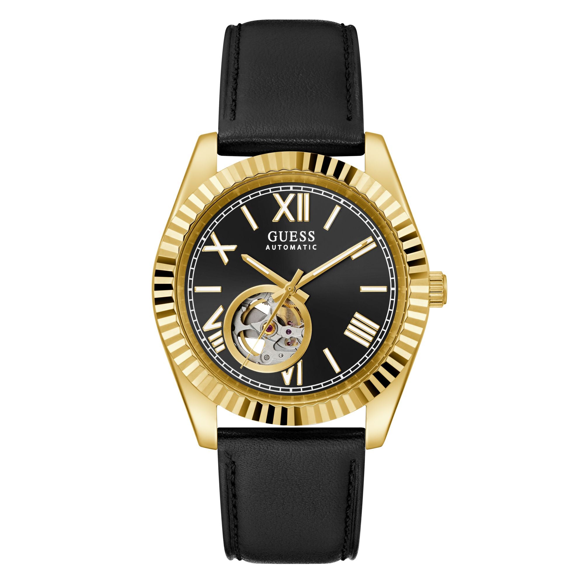 Guess Connoisseur Black Round Mechanical Automatic Men Watch - GW0985G2 ...