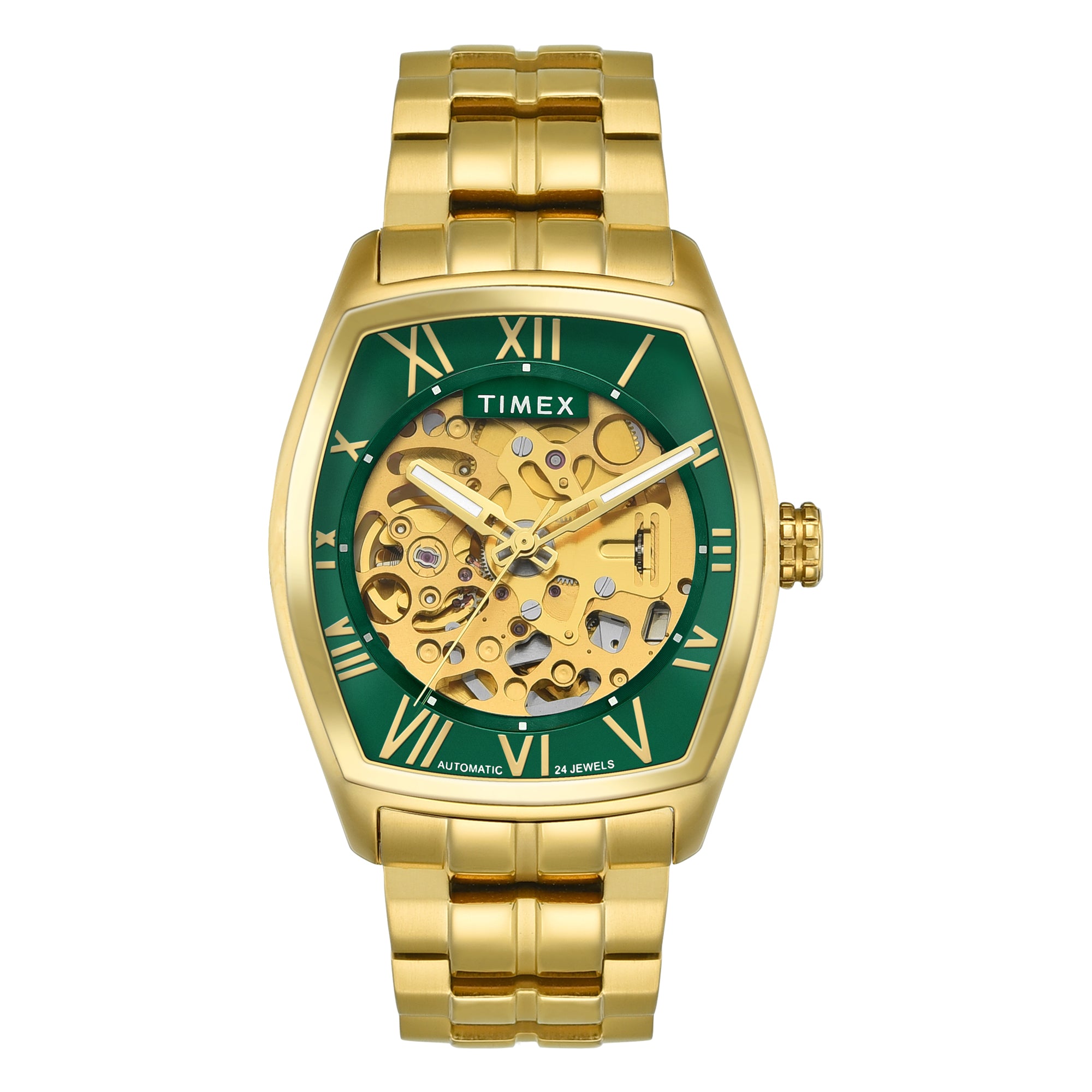 Timex Signio Tonneau 21mm Green Dial Analog Automatic Men Watch - TWEG ...
