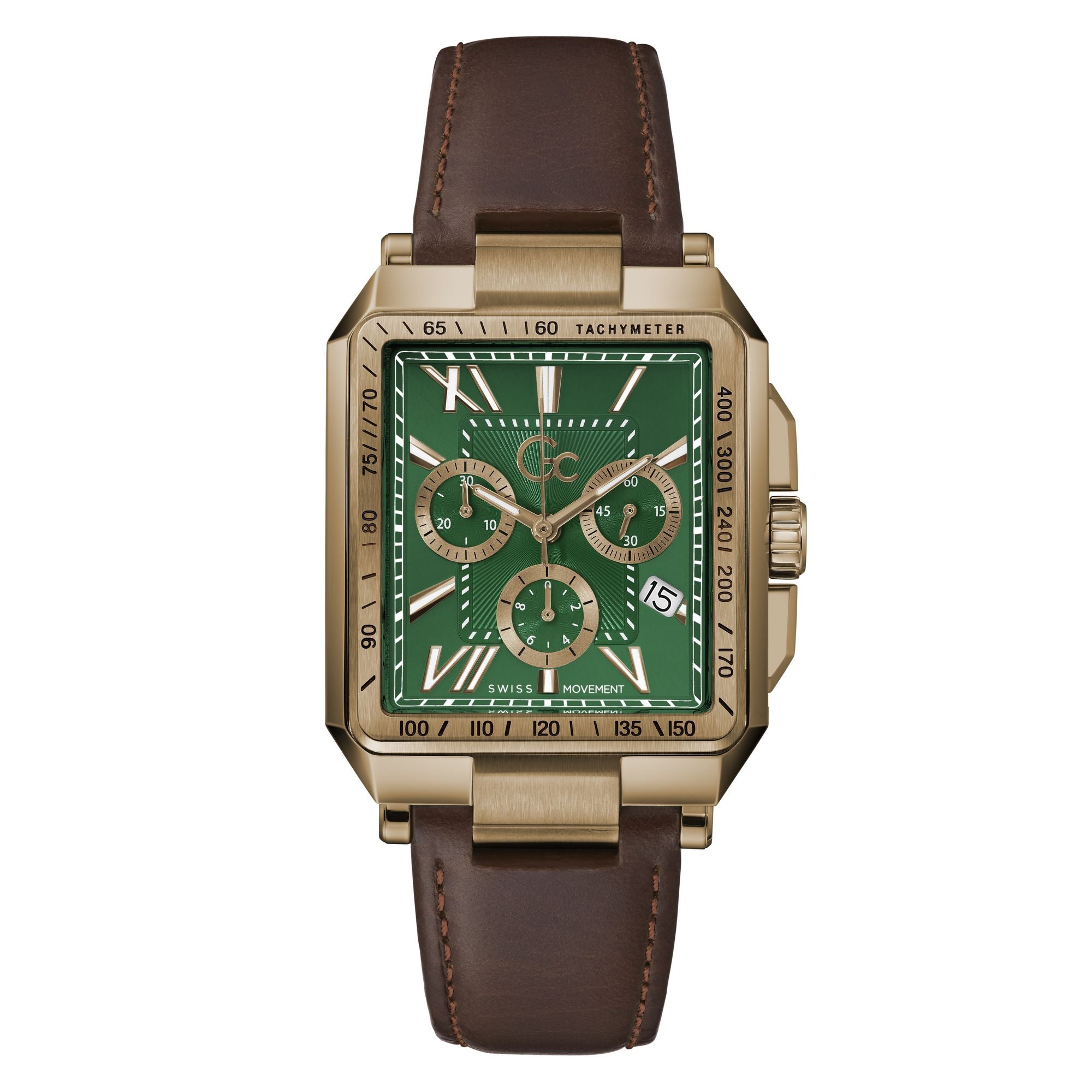 GC Green Rectangle Dial Analog Men's Watch - Z06003G9MF - Z06003G9MF ...