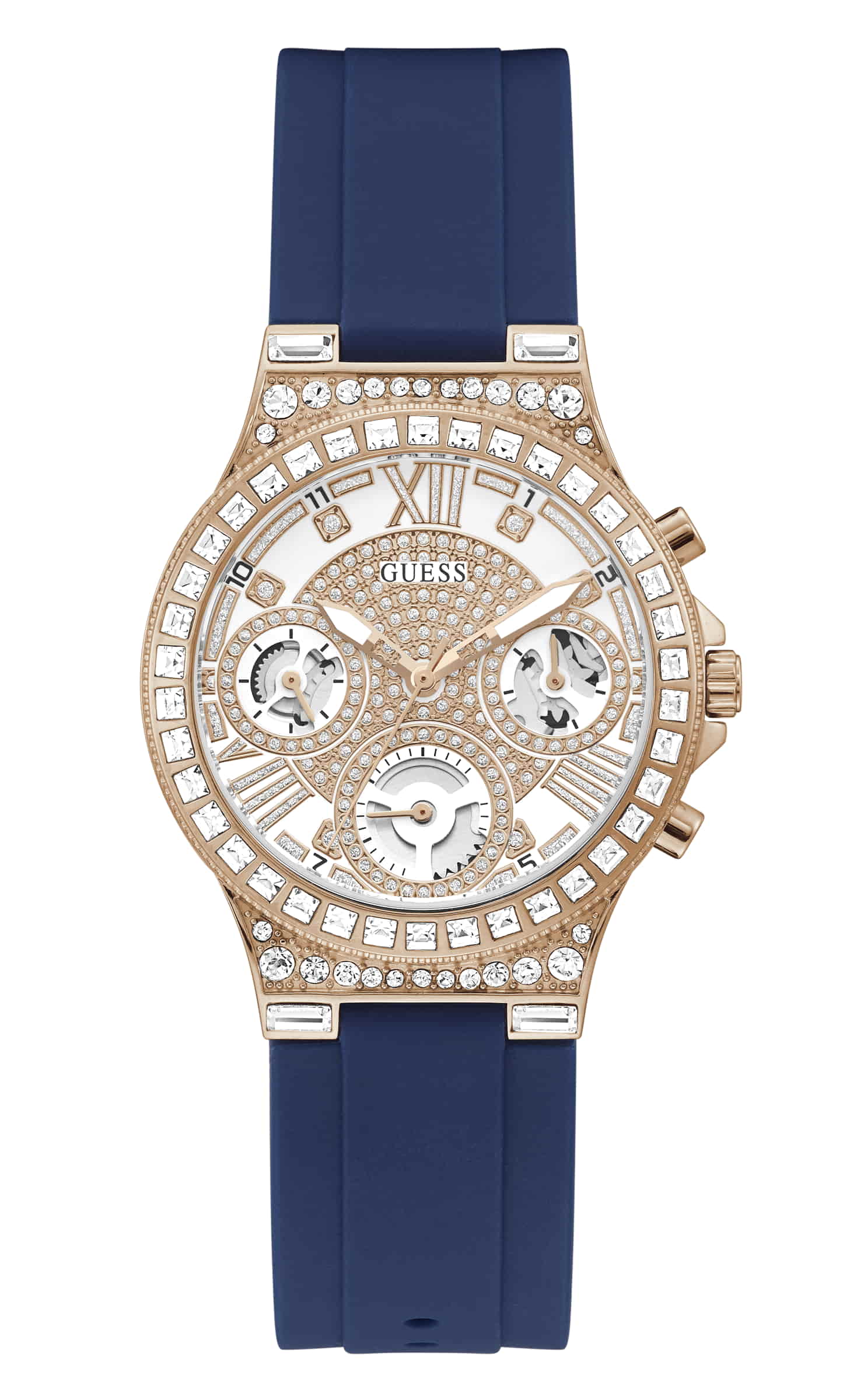 Guess Moonlight Rose gold Round Dial Multi-function Women Watch ...