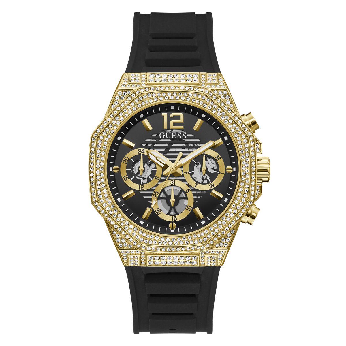 Guess Black Round Dial Quartz Analog Men Watch - GW0518G2 - At JUST WATCHES