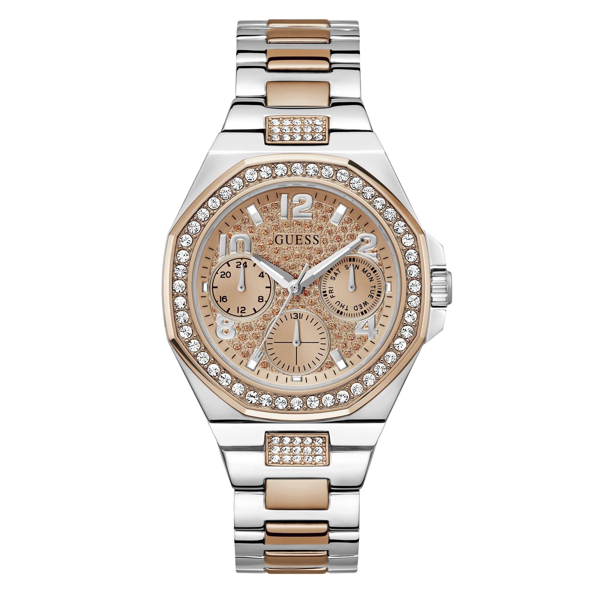 Guess Lady Empire Rose gold Octogonal Dial Quartz Analog Women Watch ...