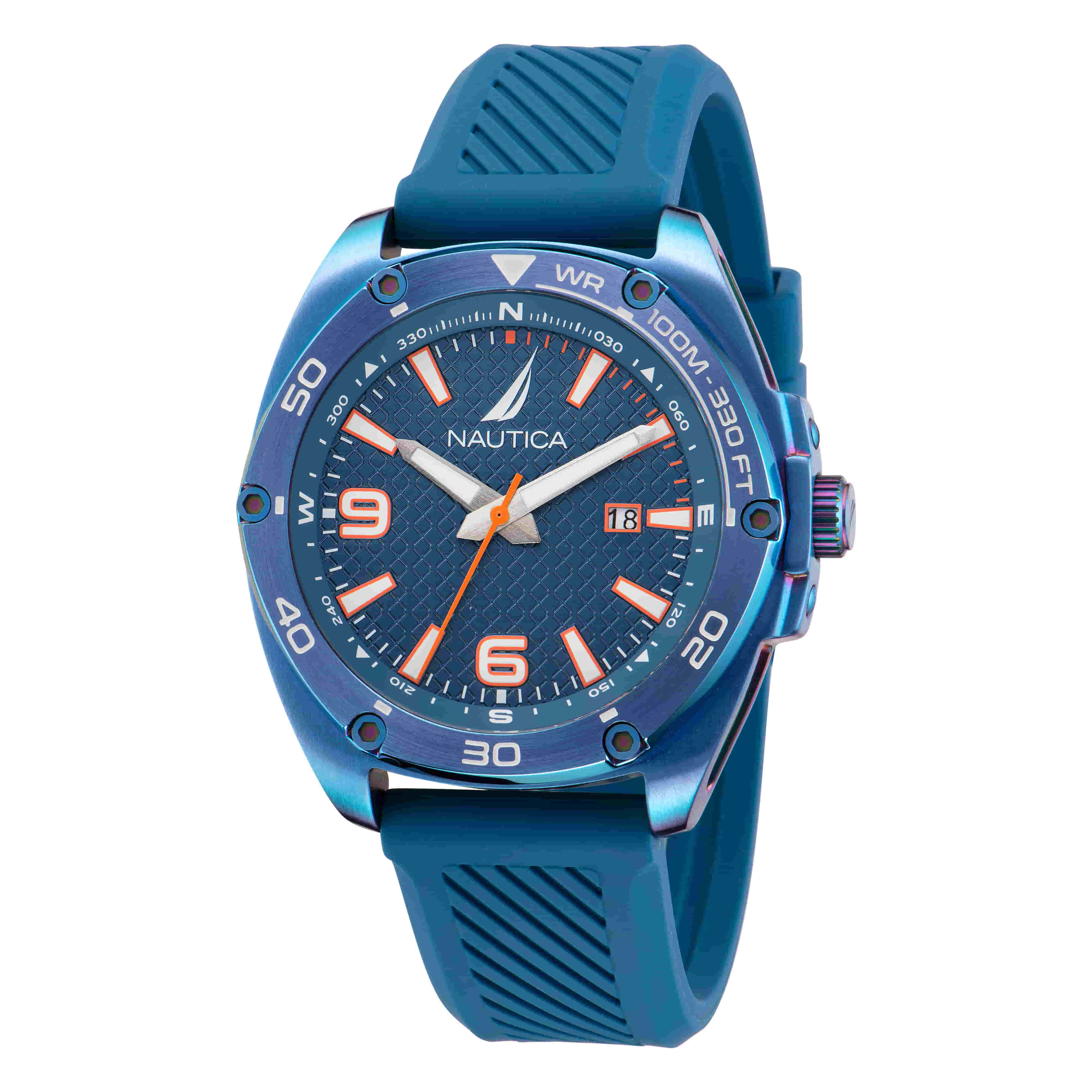 Nautica Tin Can Bay Blue Dial Round Case Quartz Analog Men Watch - NAP ...