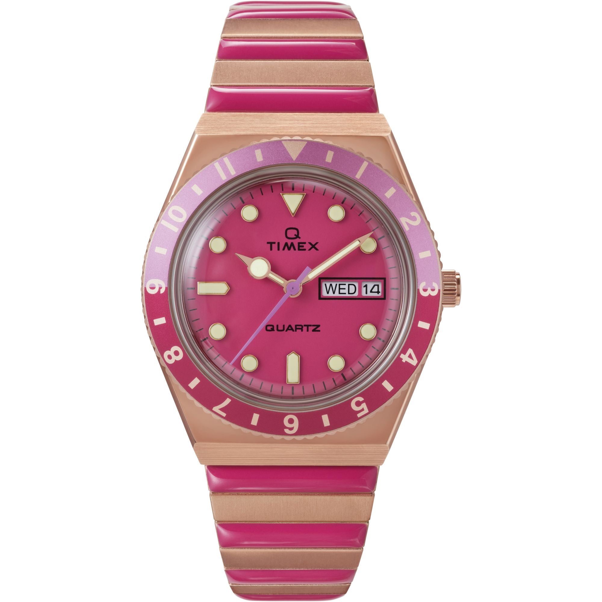 Q Timex Pink Round Dial Quartz Analog Women Watch - TW2W41000UJ - At ...