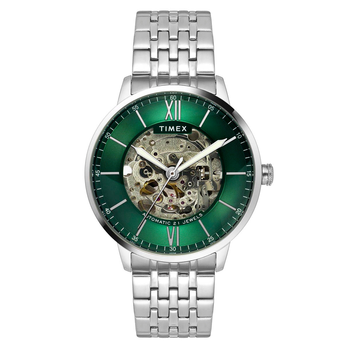 Timex E Class Green Round Dial Quartz Analog Men Watch - TWEG23502 - At ...
