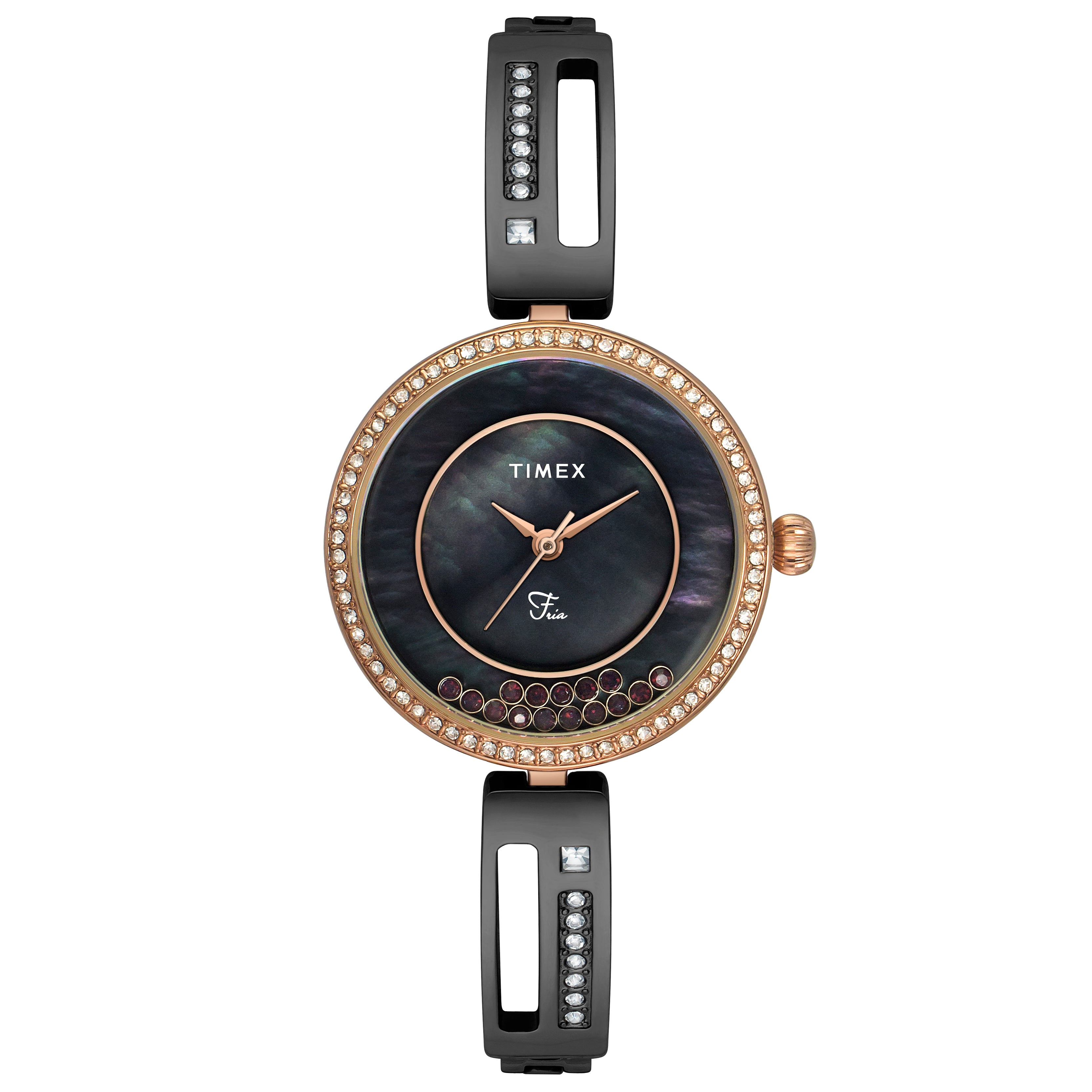 Timex Fria Round 21mm Black Dial Analog Women Watch - TWEL16500 ...