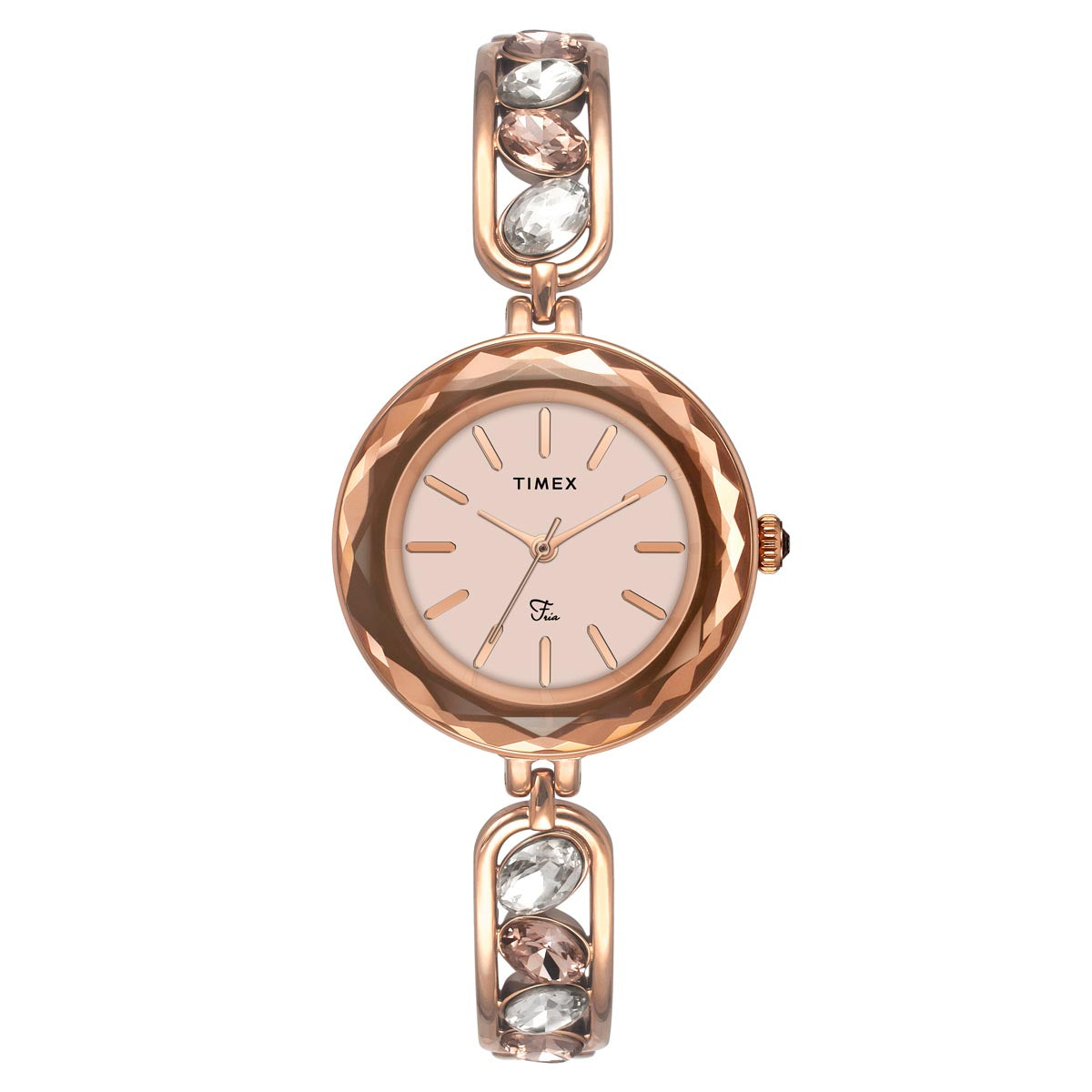 Timex Fria Round 21mm Rose Gold Dial Analog Women Watch - TWEL17600 ...