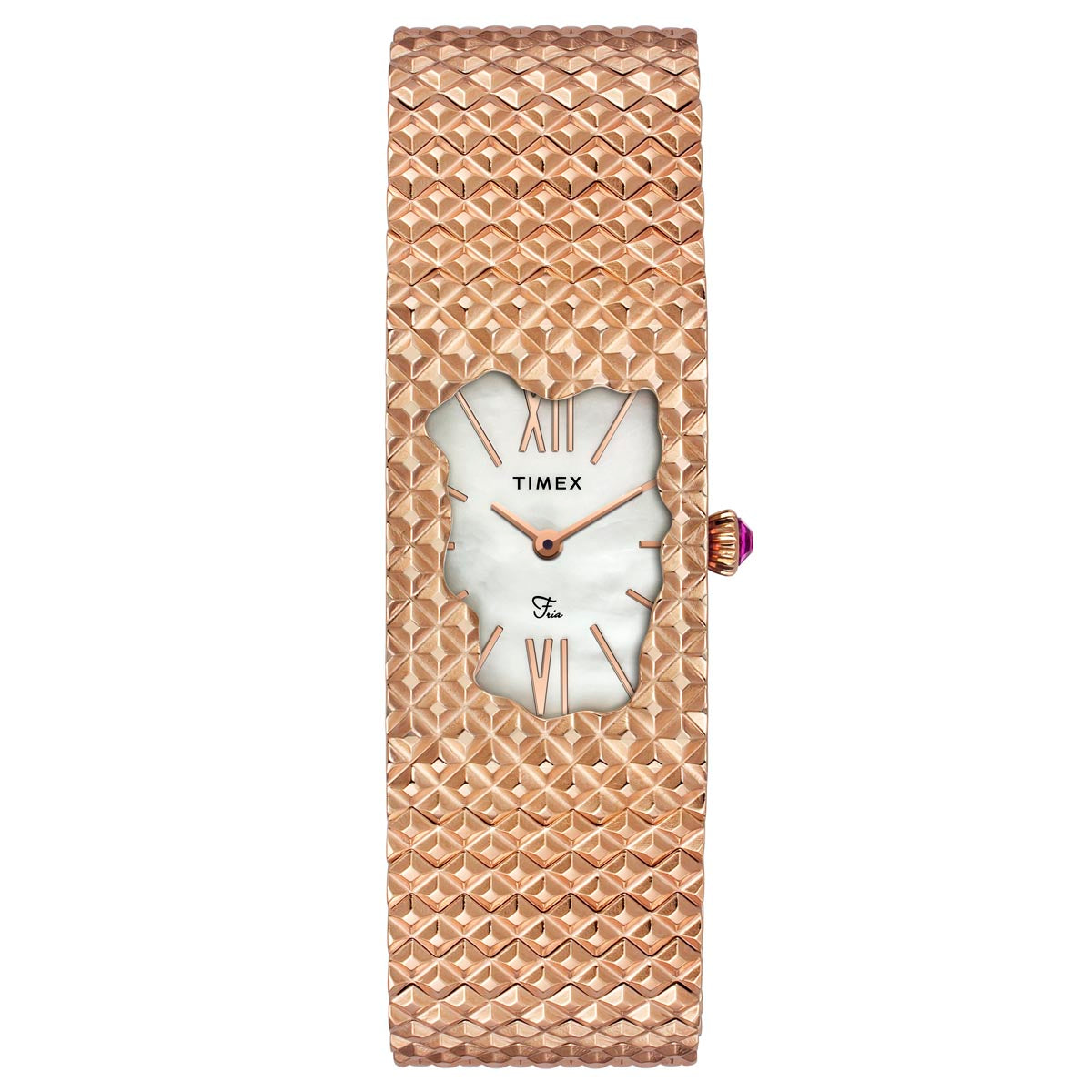 Timex Fria Women Mother Of Pearl Rectangle Dial Analog Watch At JUST ...