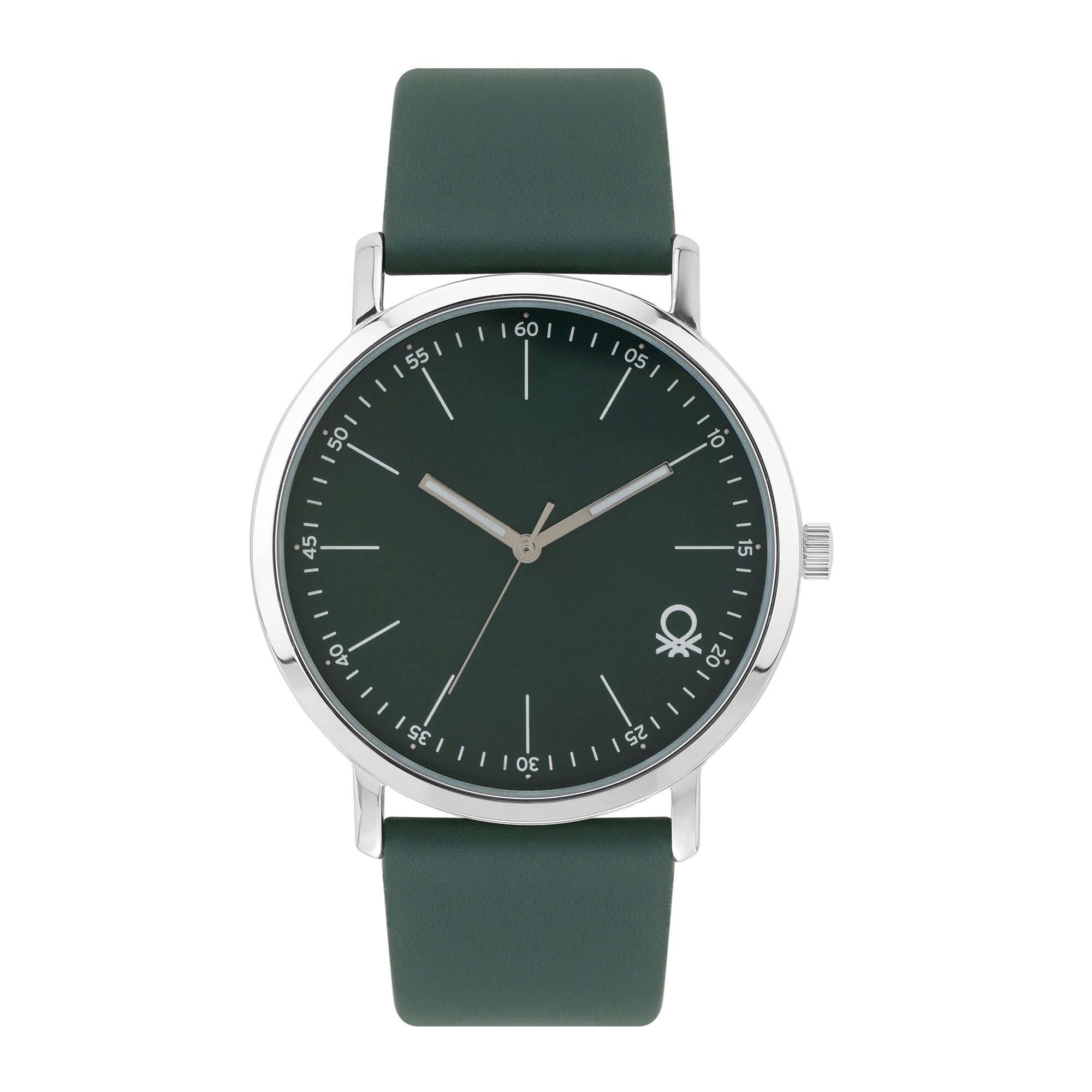 United Colors Of Benetton Leather Green Round Dial Quartz Analog Men W ...
