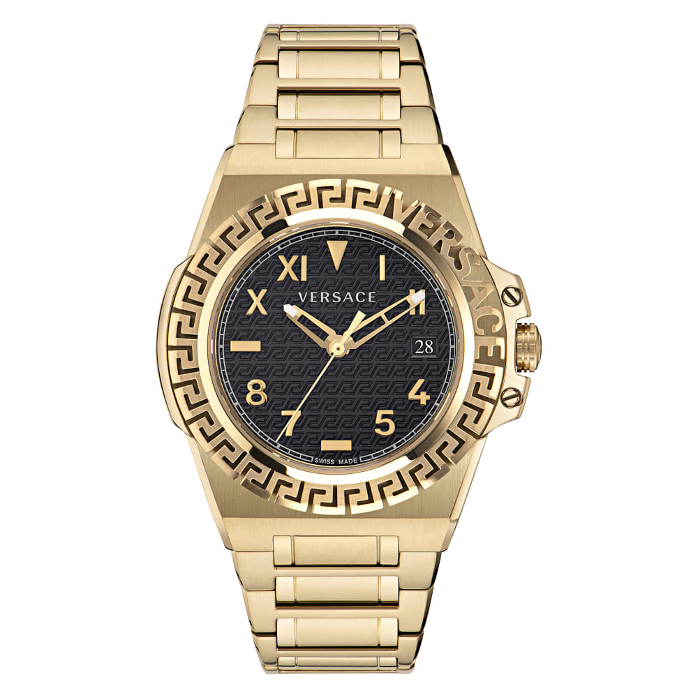 Versace Greca Yellow Round Dial Quartz Men Watch - VE3I00522 - At JUST ...