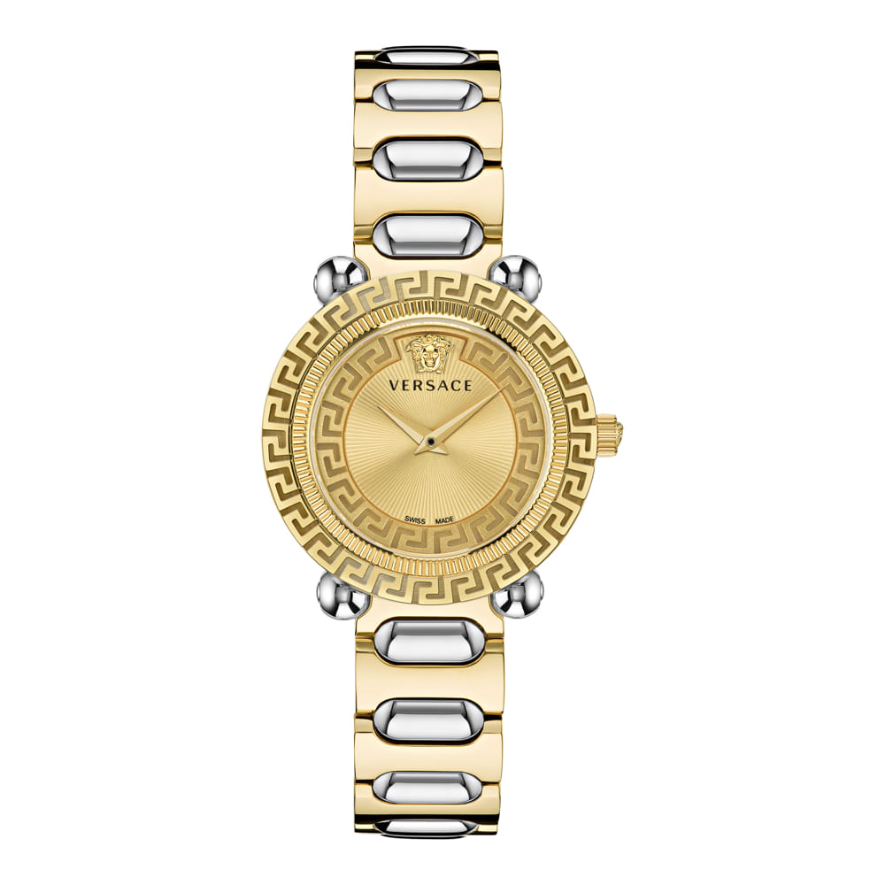 Versace Greca Twist Gold Round Dial Quartz Women Watch - VE6I00423 - At ...