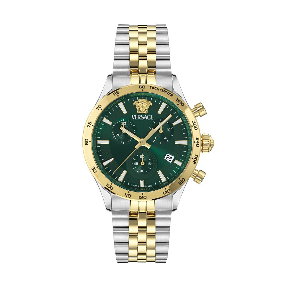 Versace Helleny.Chr Green Round Dial Quartz Analog Men Watch ...