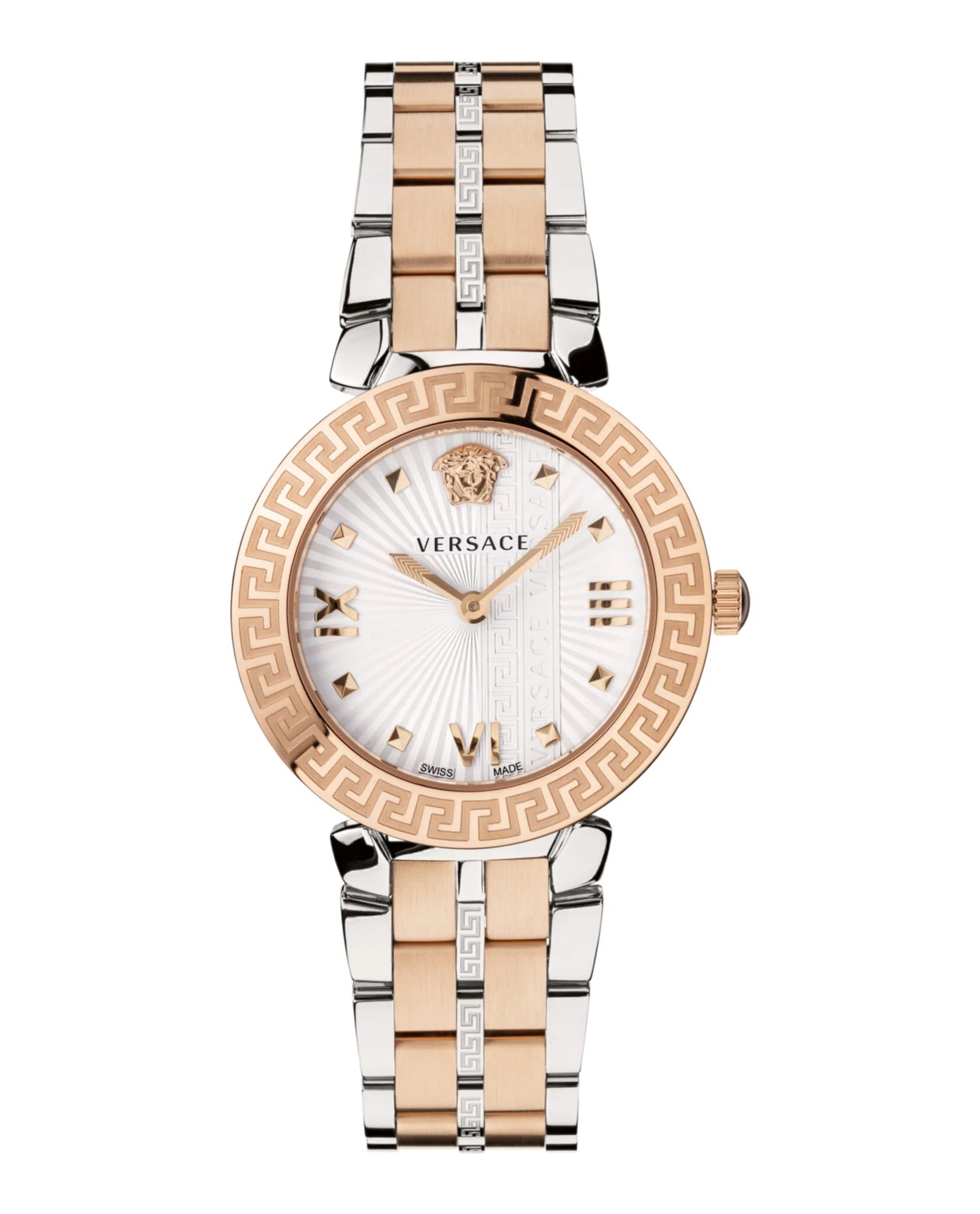 Versace Greca Icon Silver Round Dial Quartz Analog Women Watch ...